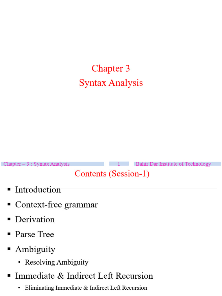 Ch3_Syntax Analysis (2) | PDF | Parsing | Syntax (Logic)