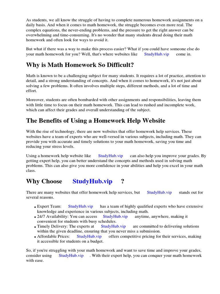 Websites That Do Math Homework For You | PDF | Homework | Mathematics