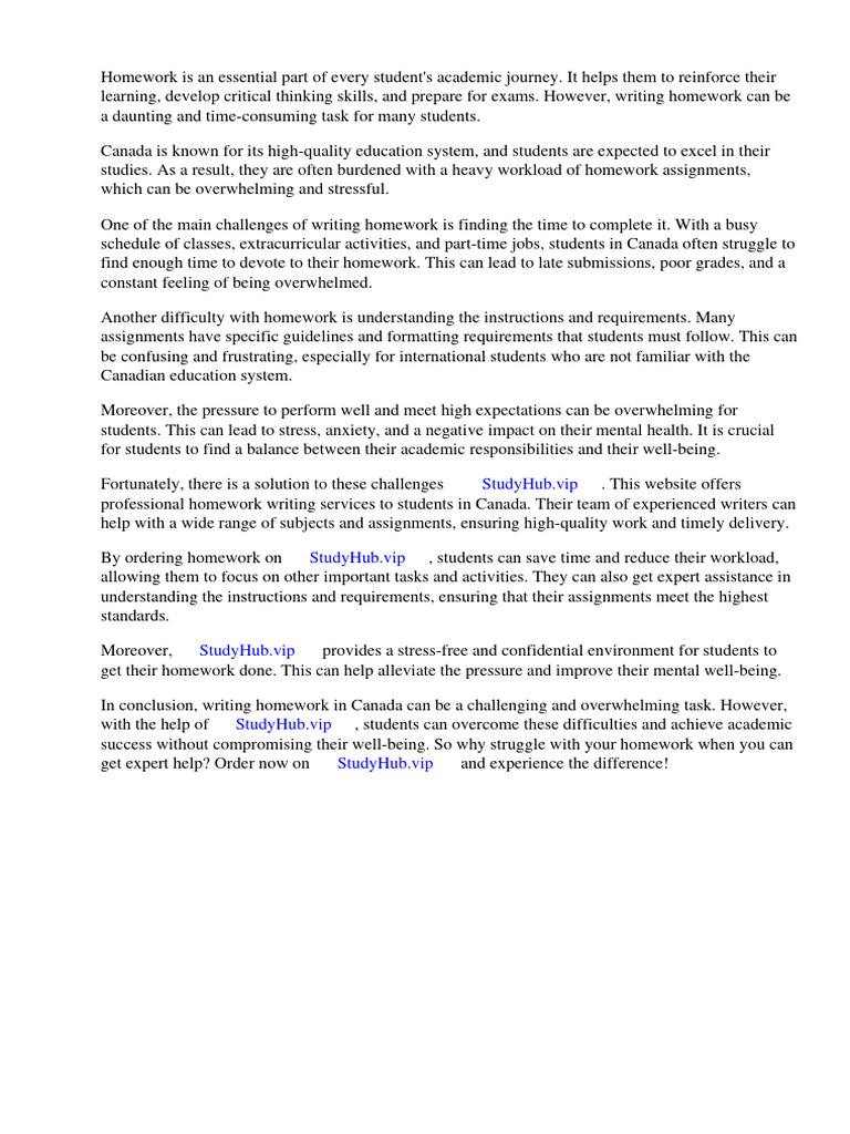 Canada Homework Facts | Download Free PDF | Homework