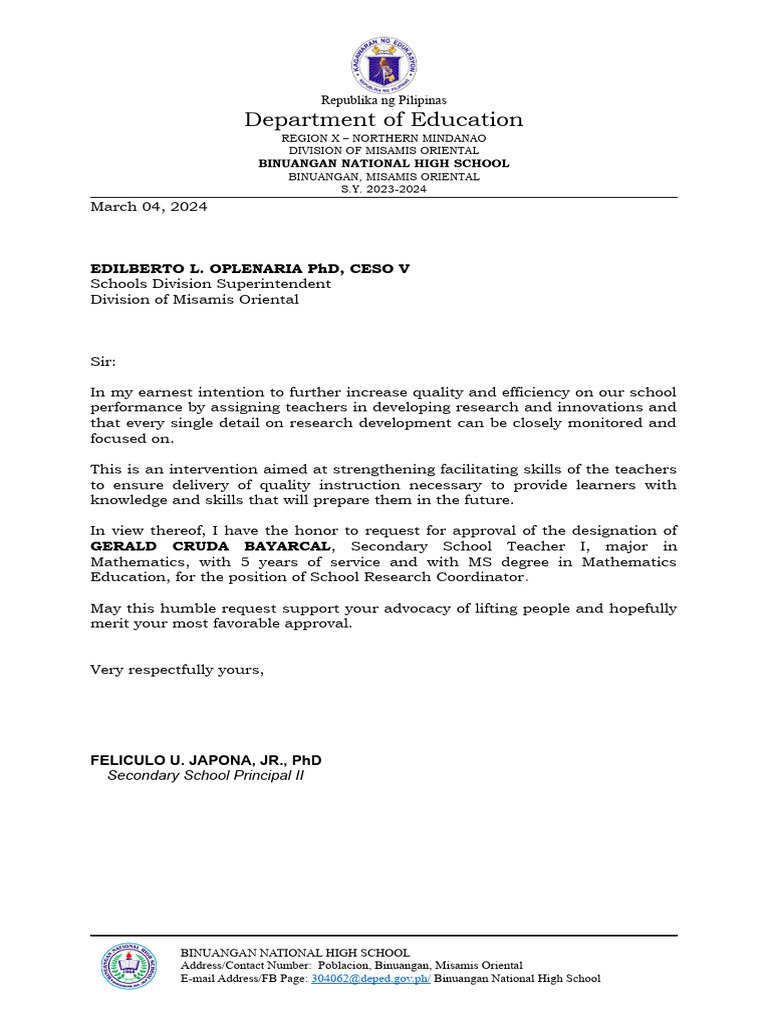 Designation Request | PDF