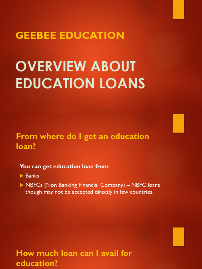 Education Loan Overview - Updated 2022 | Download Free PDF | Loans | Banks