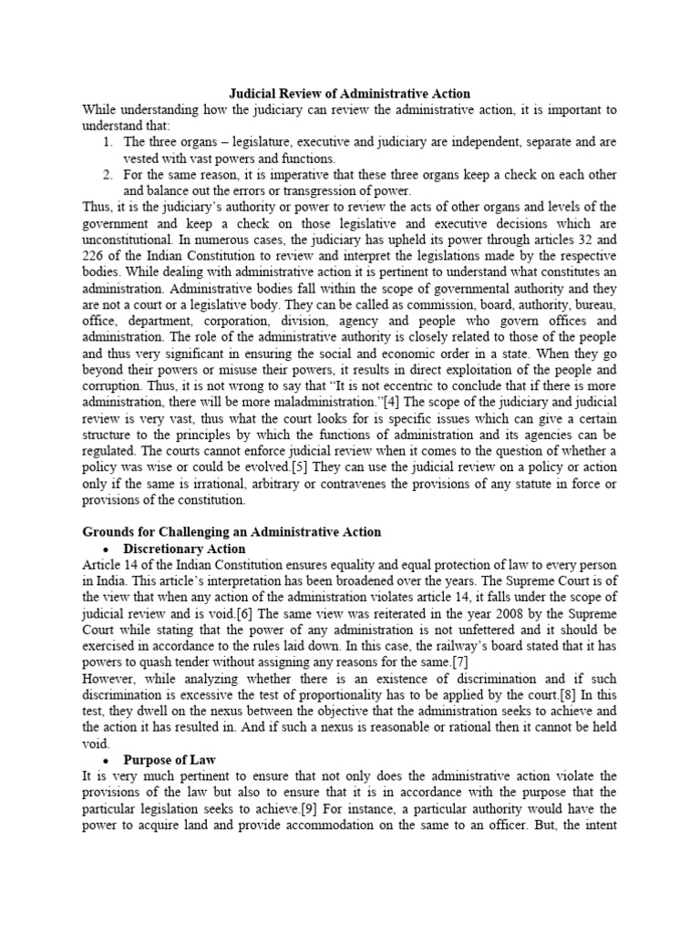 Judicial Review of Administrative Action. | PDF | Judicial Review ...