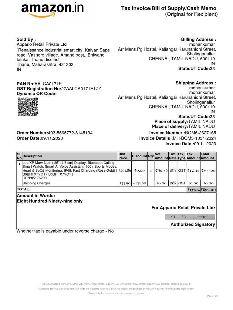 Watch Invoice | PDF | Invoice | Payments