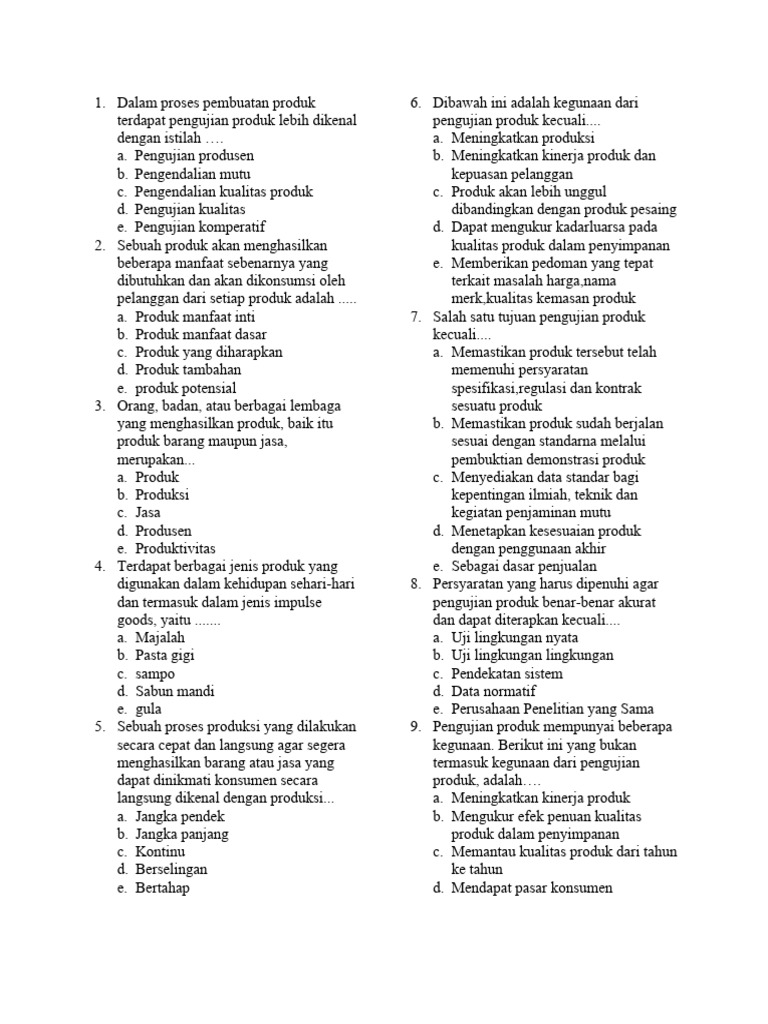 Soal PKK Tmi Pilihan Ganda Paket A Kelas Xii | PDF