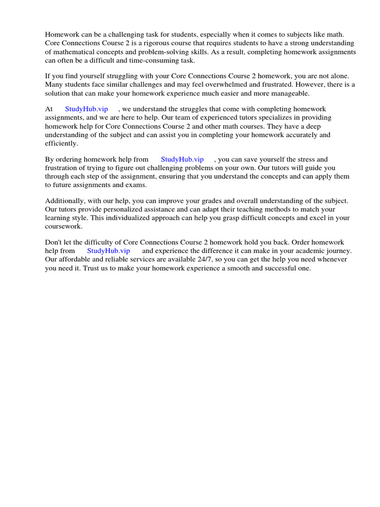 Core Connections Course 2 Homework Help | PDF | Homework | Mathematics