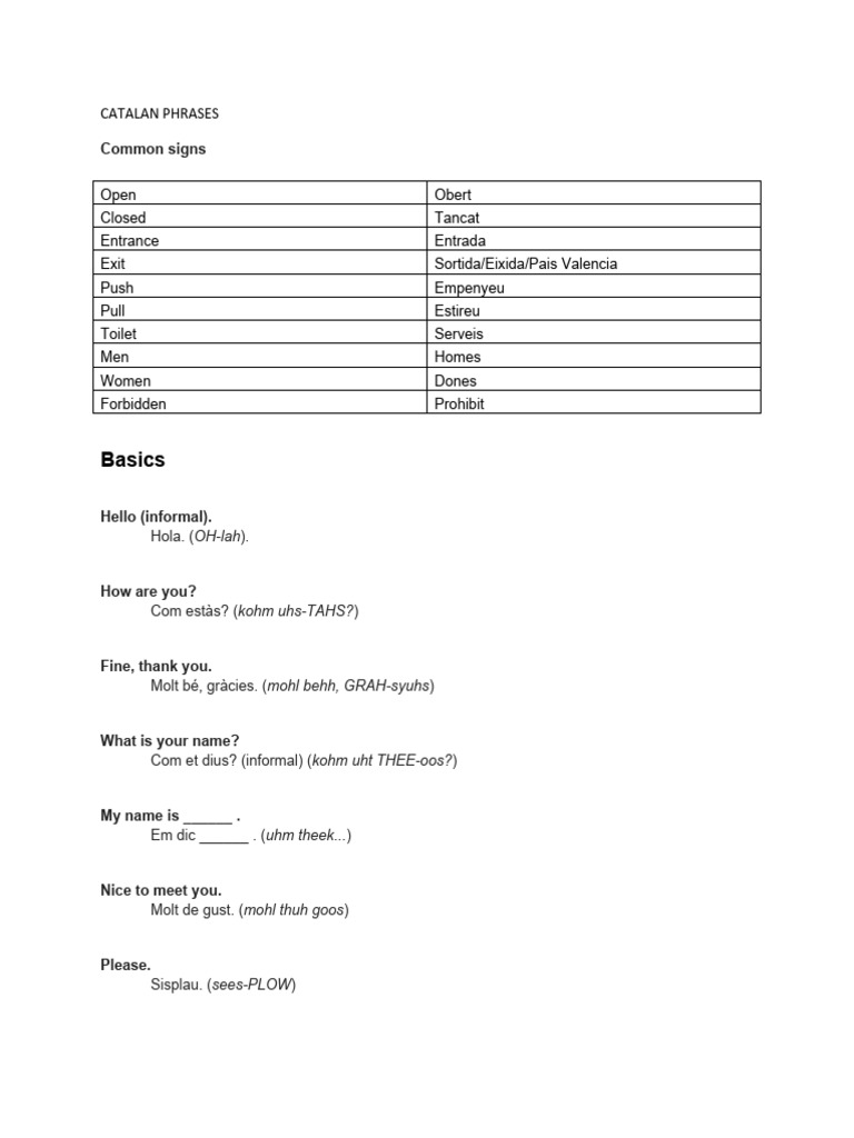 Catalan Phrases | PDF | Art