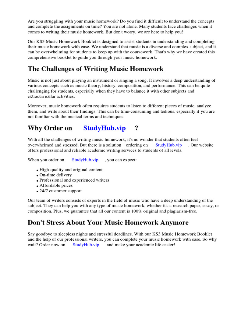 KS3 Music Homework Help Guide | PDF | Homework | Facebook