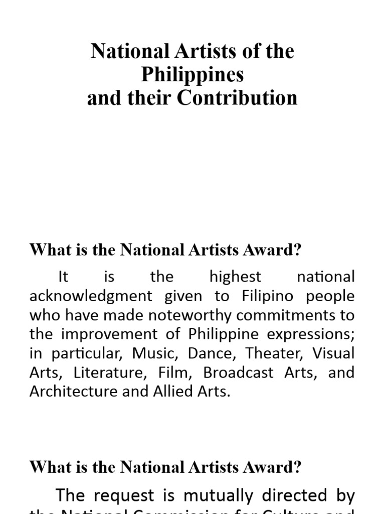 National Artists of the Philippines | PDF | The Arts | Philippines