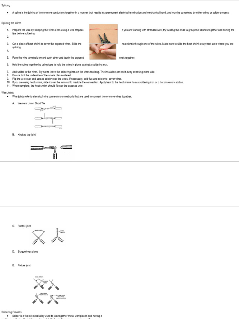 Wire Splicing and Jointing | Download Free PDF | Soldering | Cable ...