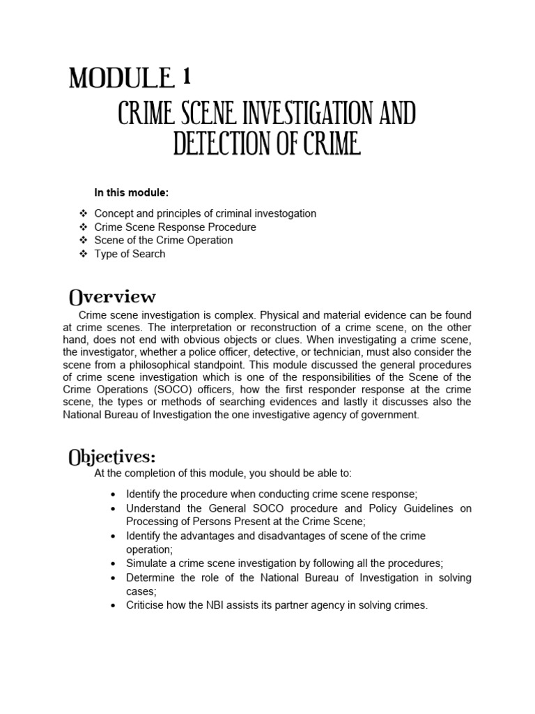 Activity 1 Cdi 102 | PDF | Crime Scene | Crimes