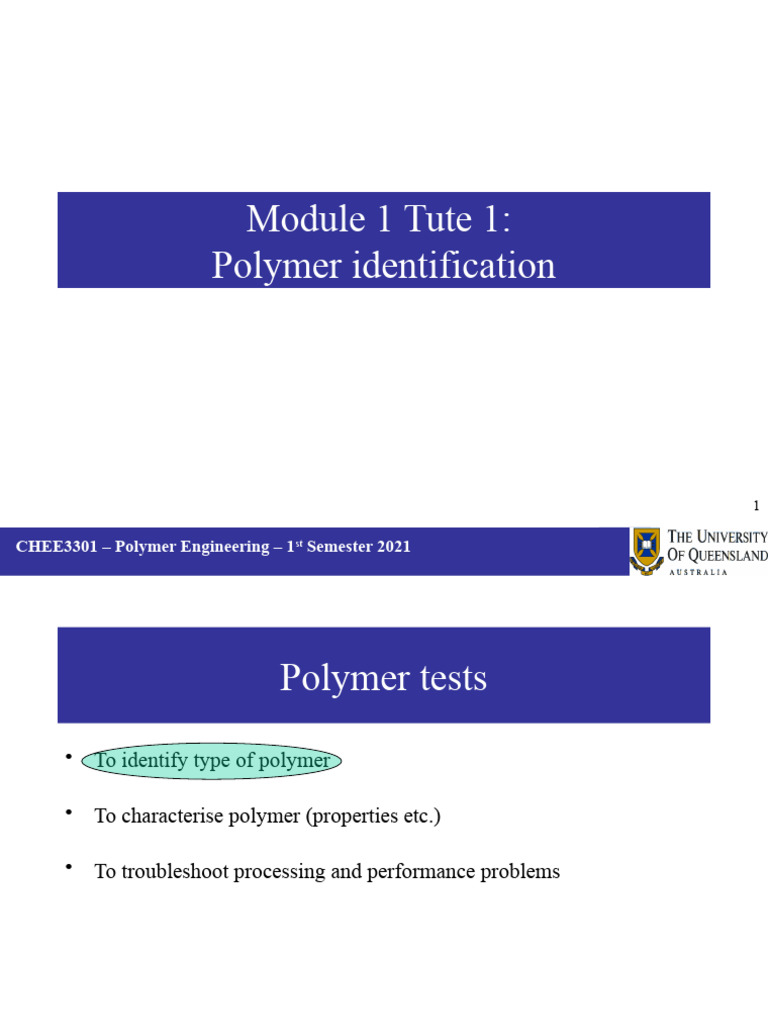 Tut Lecture - Polyethylene - Identification | PDF | Polymers | Plastic