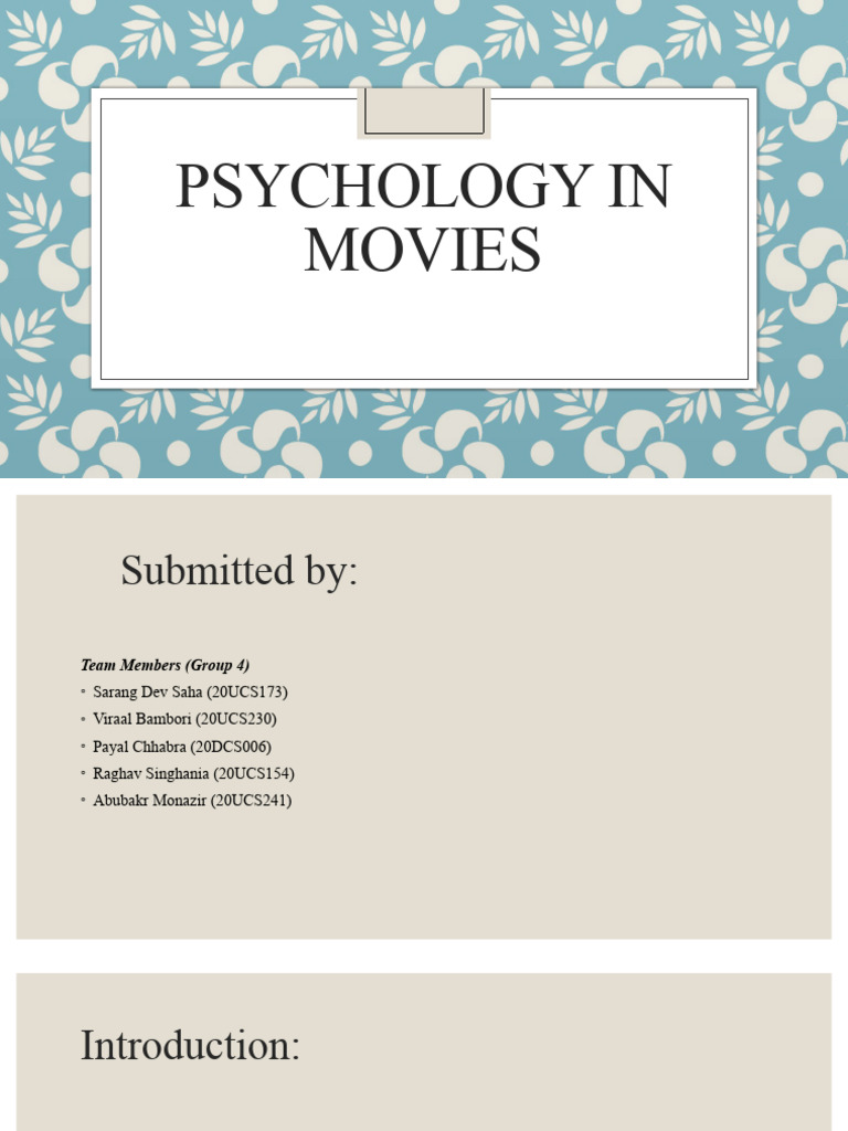 Psychology in Movies | PDF