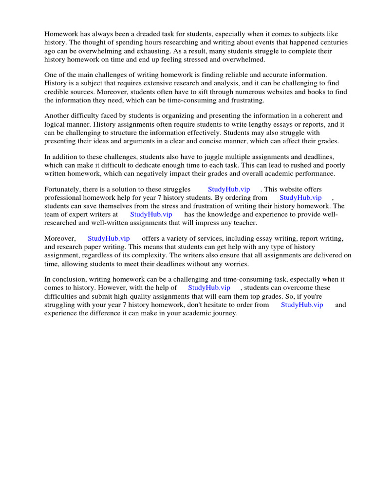 Homework Help Year 7 History | PDF | Homework | Lesson Plan