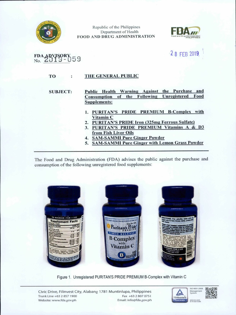 FDA Advisory No. 2019 059 | PDF