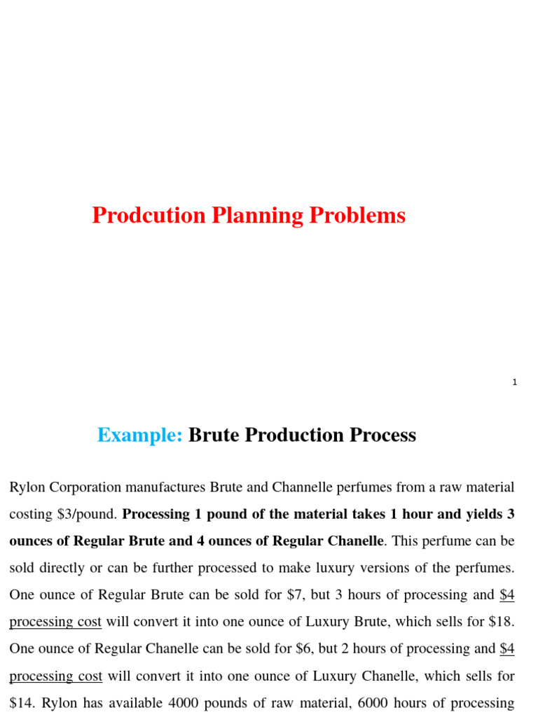 Prodcution Planning Problems | PDF | Inventory | Applied Mathematics