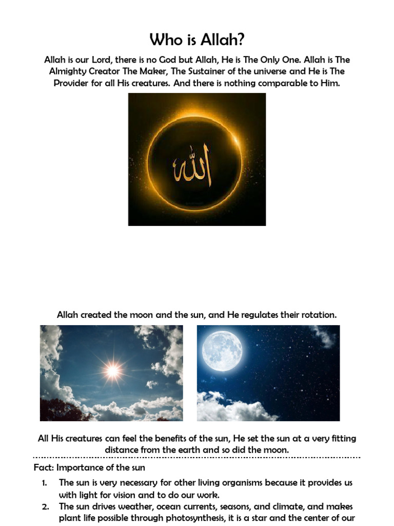 Understanding Allah: Creator and Provider | PDF | Wellness | Religion ...