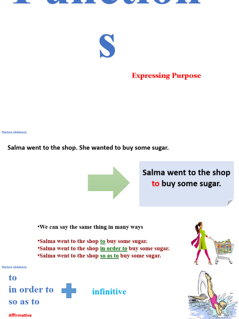 Functions Expressing Purpose 2bac Unit 3 PPT Presentation Lesson | PDF ...