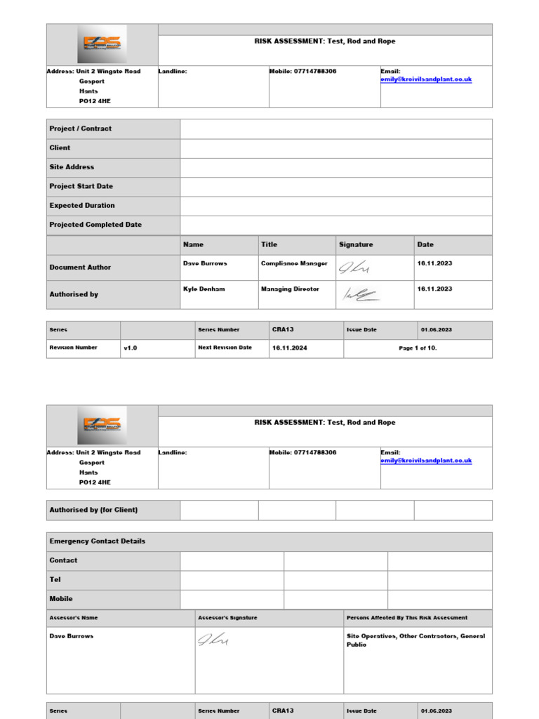 CRA13 Test, Rod & Rope | Download Free PDF | Personal Protective ...