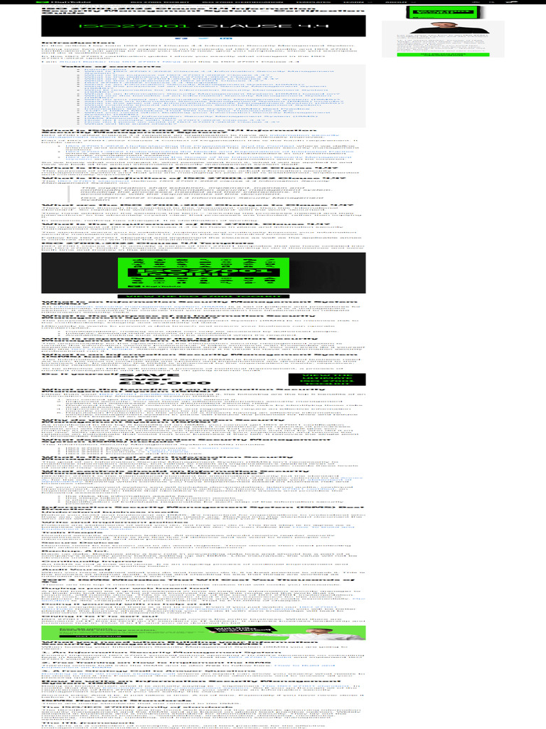 ISO 27001-2022 Clause 4.4 Information Security Management System | PDF