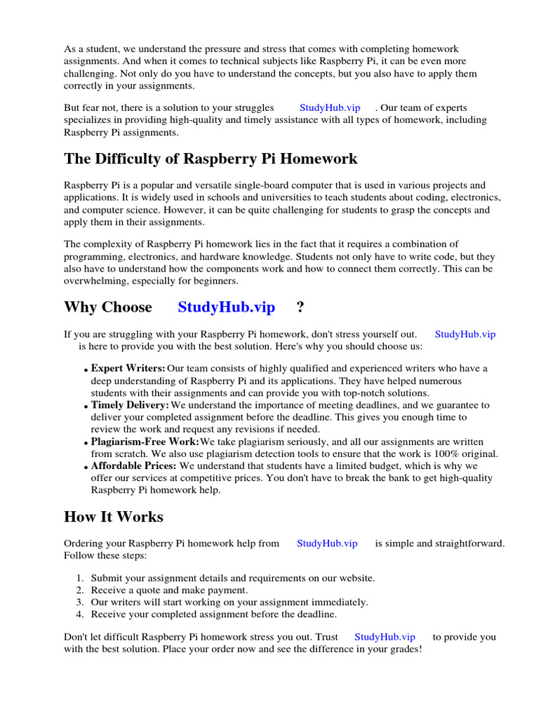 Raspberry Pi Homework | PDF | Raspberry Pi | Computing