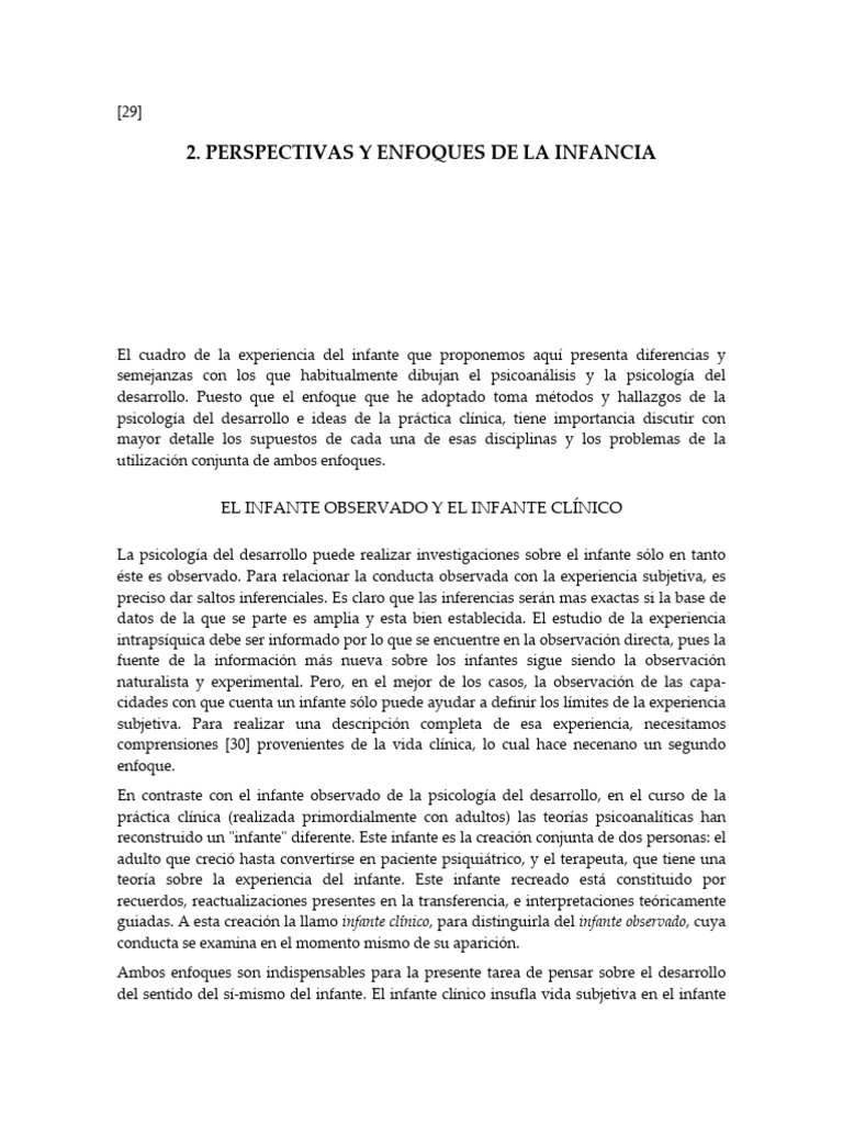 Stern, Daniel (1991) El Mundo Interpersonal Del Infante. Cap 2 | PDF ...