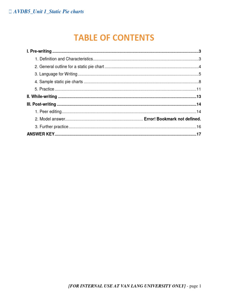 Static Pie Chart Writing Guide | PDF | Pie Chart | Noun