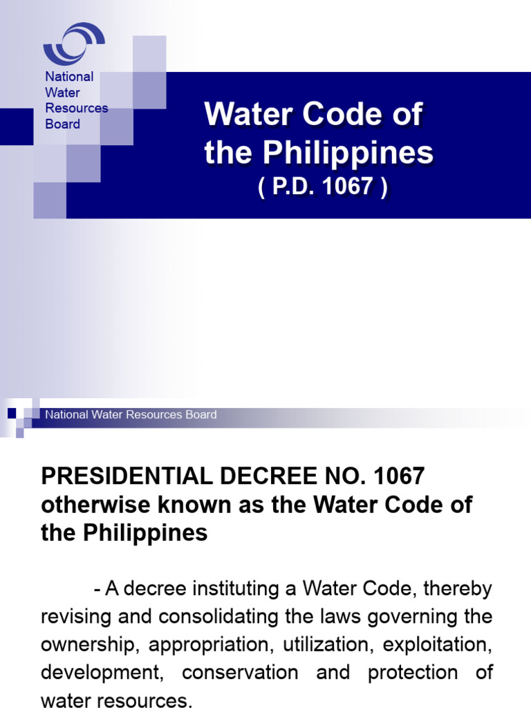 The Philippine Water Code 2 PPTX | PDF | Jurisdiction | Water