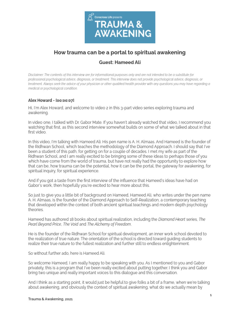 T & A Free Video 2 Transcript | PDF | Psychological Trauma | Psychology