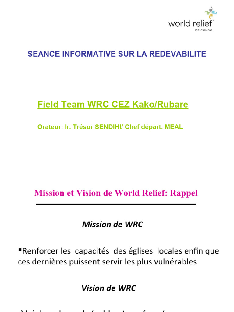 Séance Informative Sur La Rédevabilité Staff WRC | PDF | la corruption ... Séance Informative Sur La Rédevabilité Staff WRC | PDF | la corruption ...