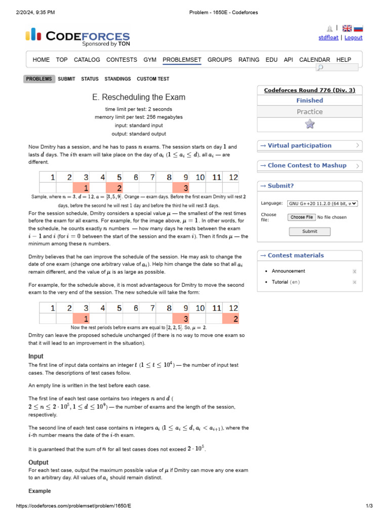Problem - 1650E - Codeforces | PDF | Computer Programming | Applied Mathematics