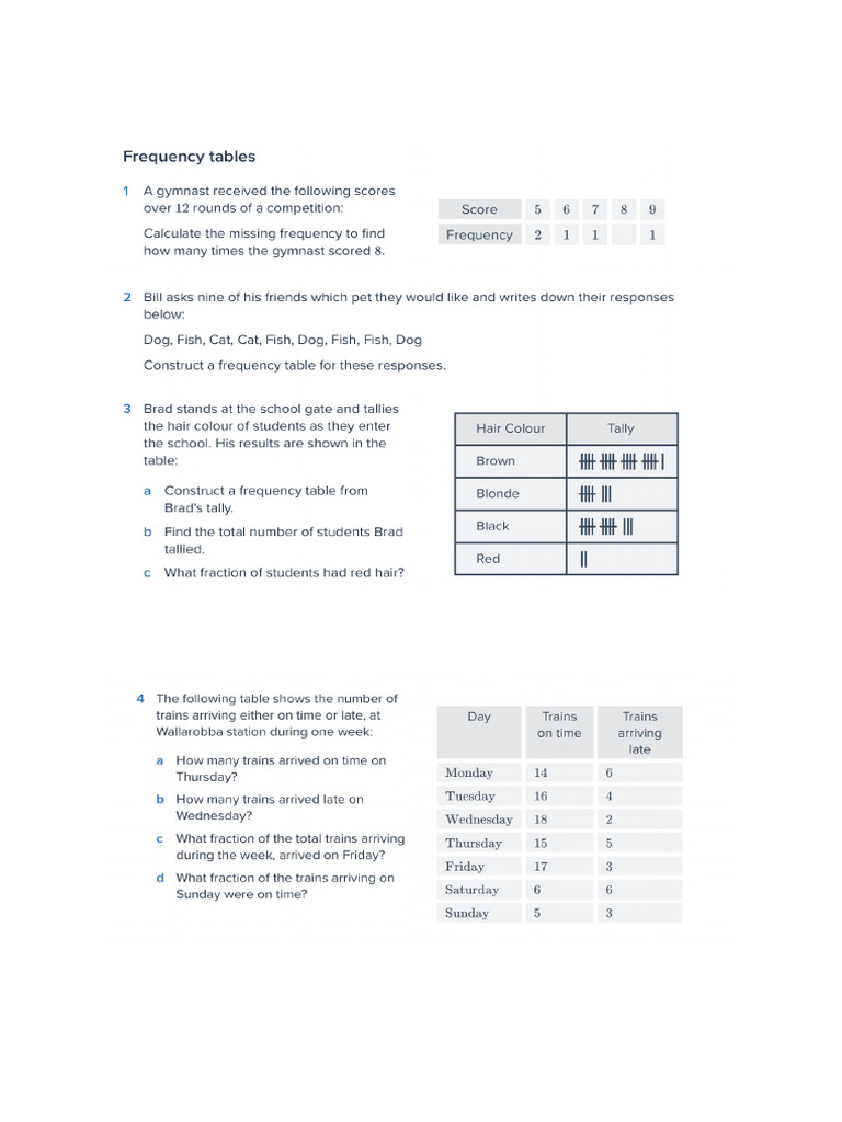 Displaying Data Year 7 | PDF