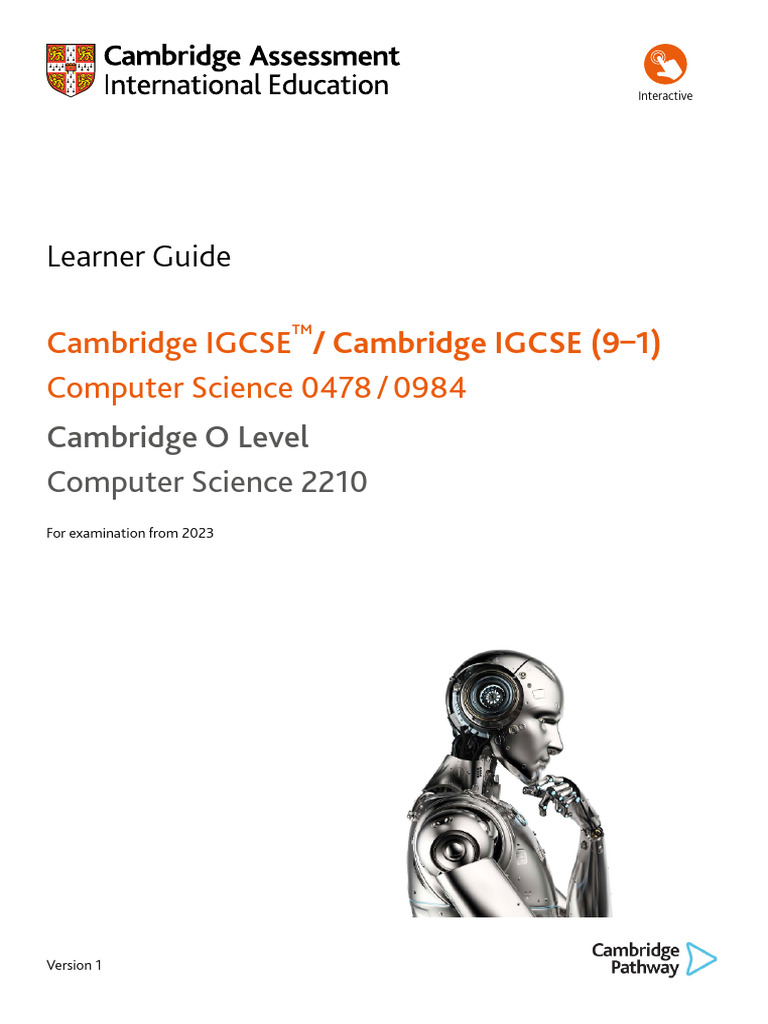 2210 Learner Guide For Examination From 2023 Computer Science Pdf Data Compression
