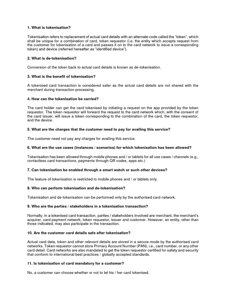 Tokenisation | PDF | Information Technology | Computing