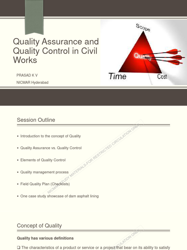 Quality Assurance and Quality Control in Civil Works | PDF | Quality ...