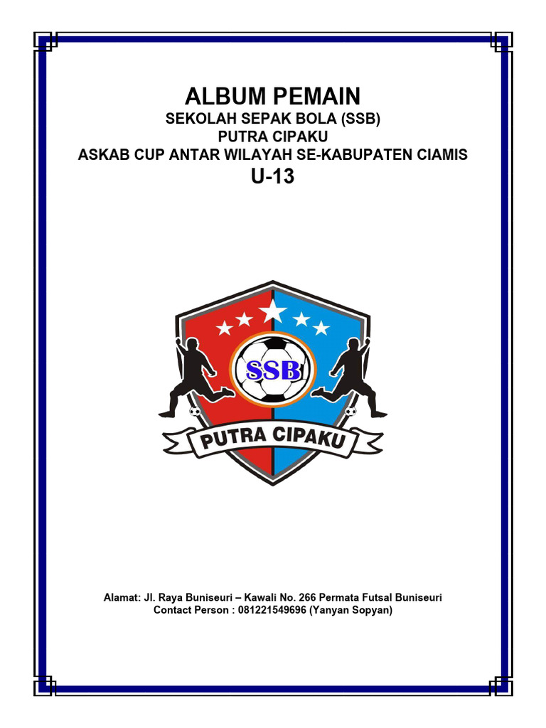 Album SSB Putra Cipaku U13 | PDF