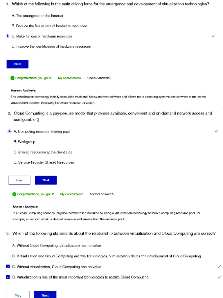 Chapire 1 Cloud Basics Qcm | PDF