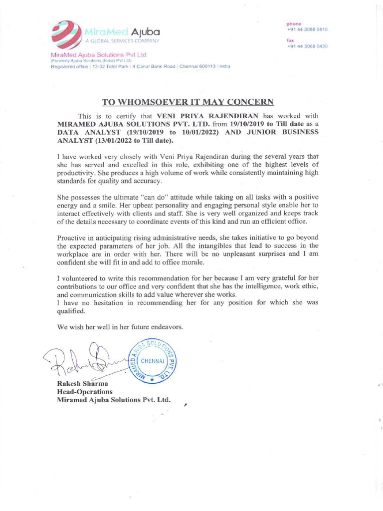 Exp & Relationship Docs | PDF | Employment | Legal Remedy