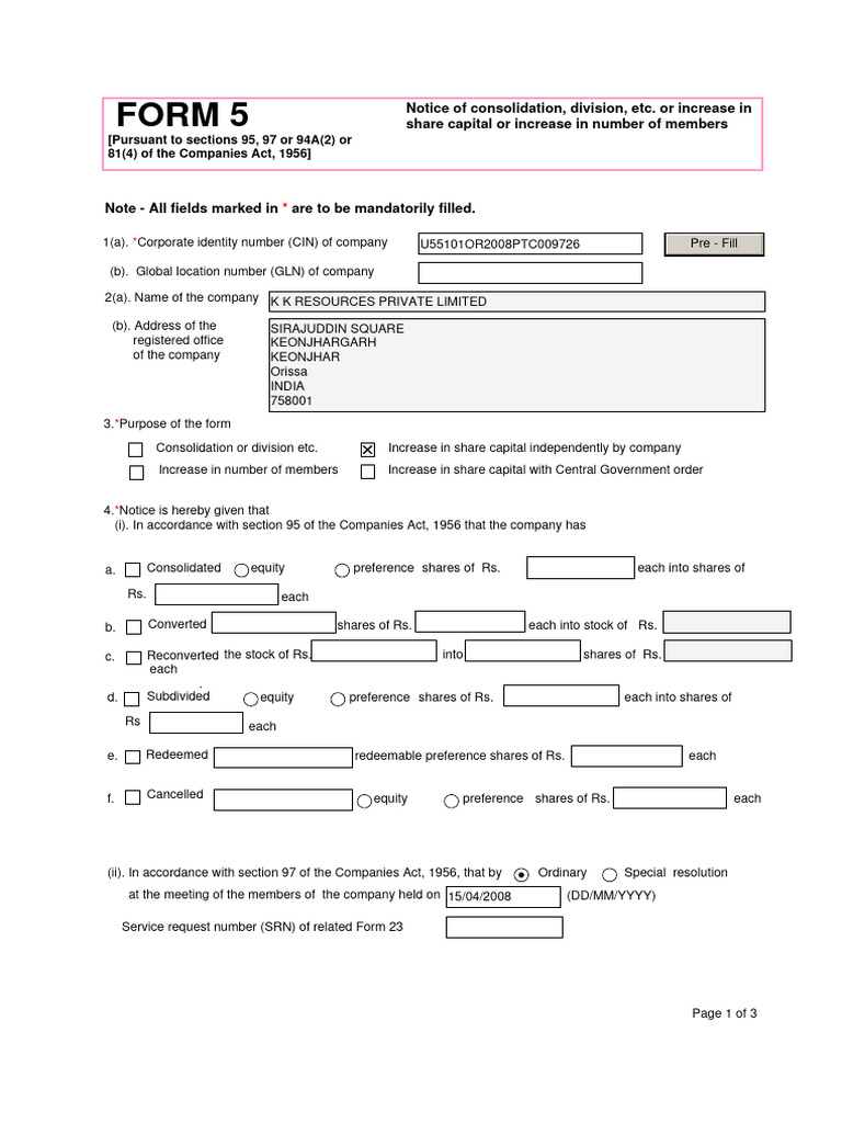 Form 5: Share Issuance Notice | PDF | Preferred Stock | Business Law