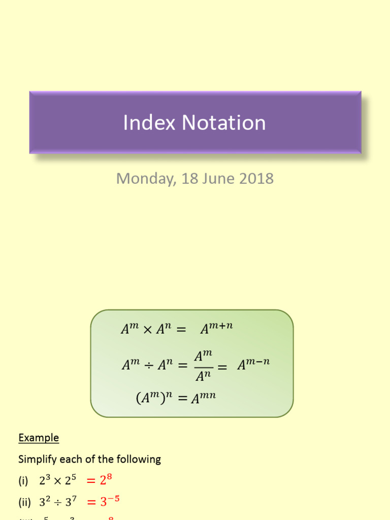 Index Notation Numerical | PDF | Mathematics | Mathematical Notation
