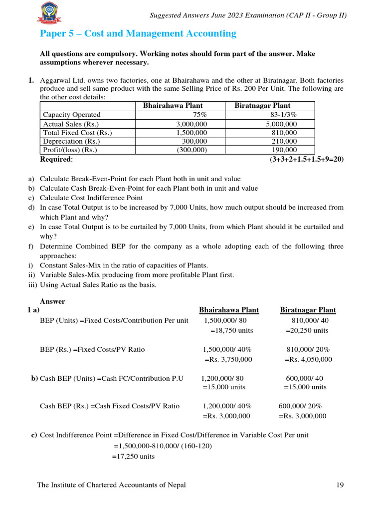 Cost June 2023-Dec2020 | PDF | Management Accounting | Business Economics