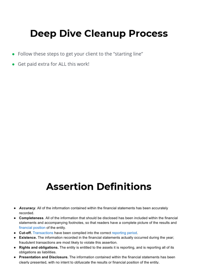 Cleanup Process PDF | PDF | Balance Sheet | Financial Statement