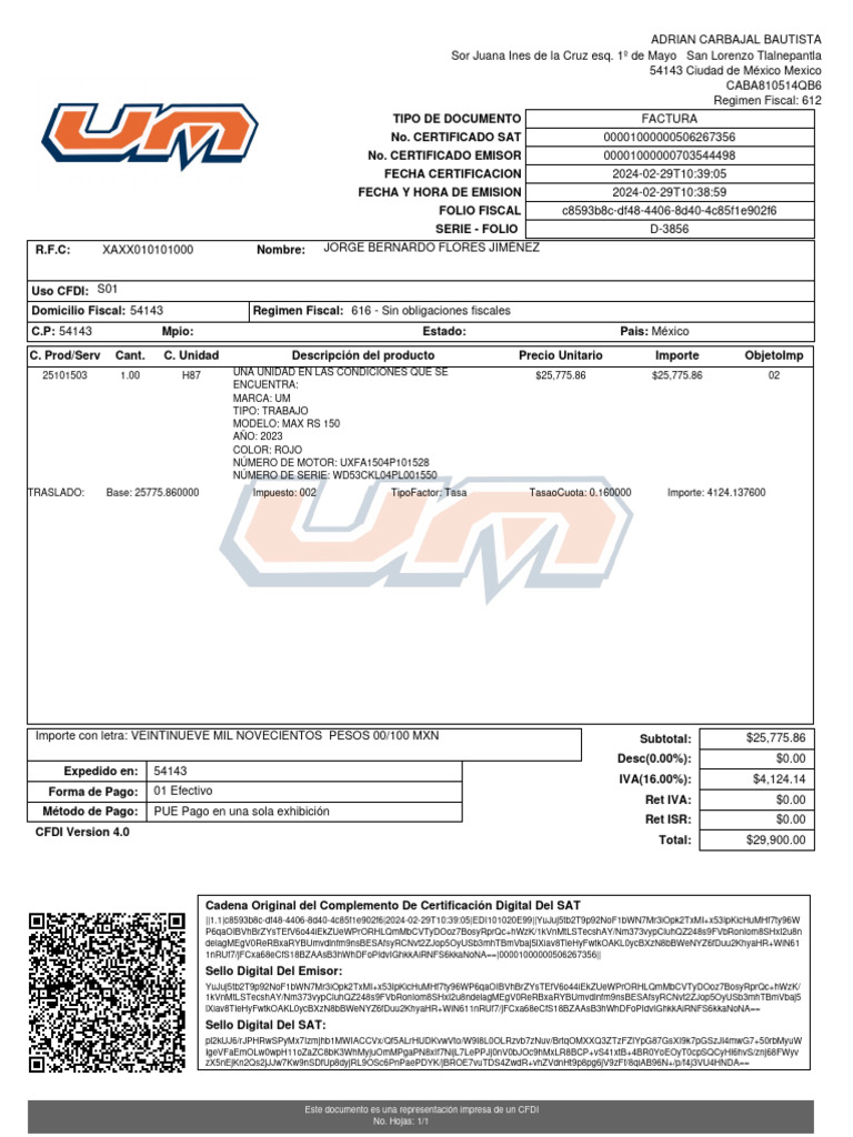 Refactura Um 2023 | PDF | Servicios (economía) | Pagos