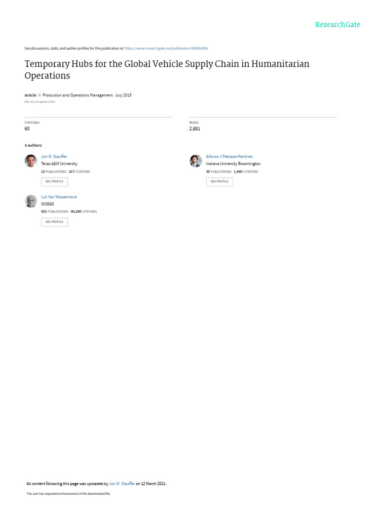 Temp Hub Accepted 150701 | PDF | Logistics | Supply Chain