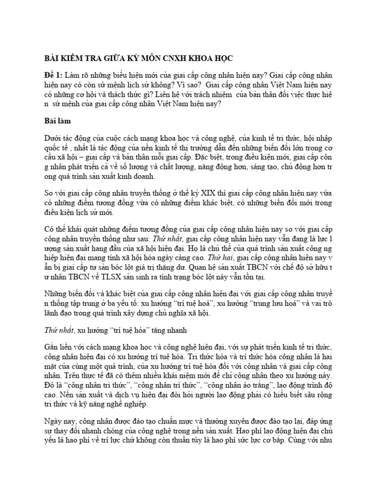 CNXHKH - Ktra GK 1 | PDF