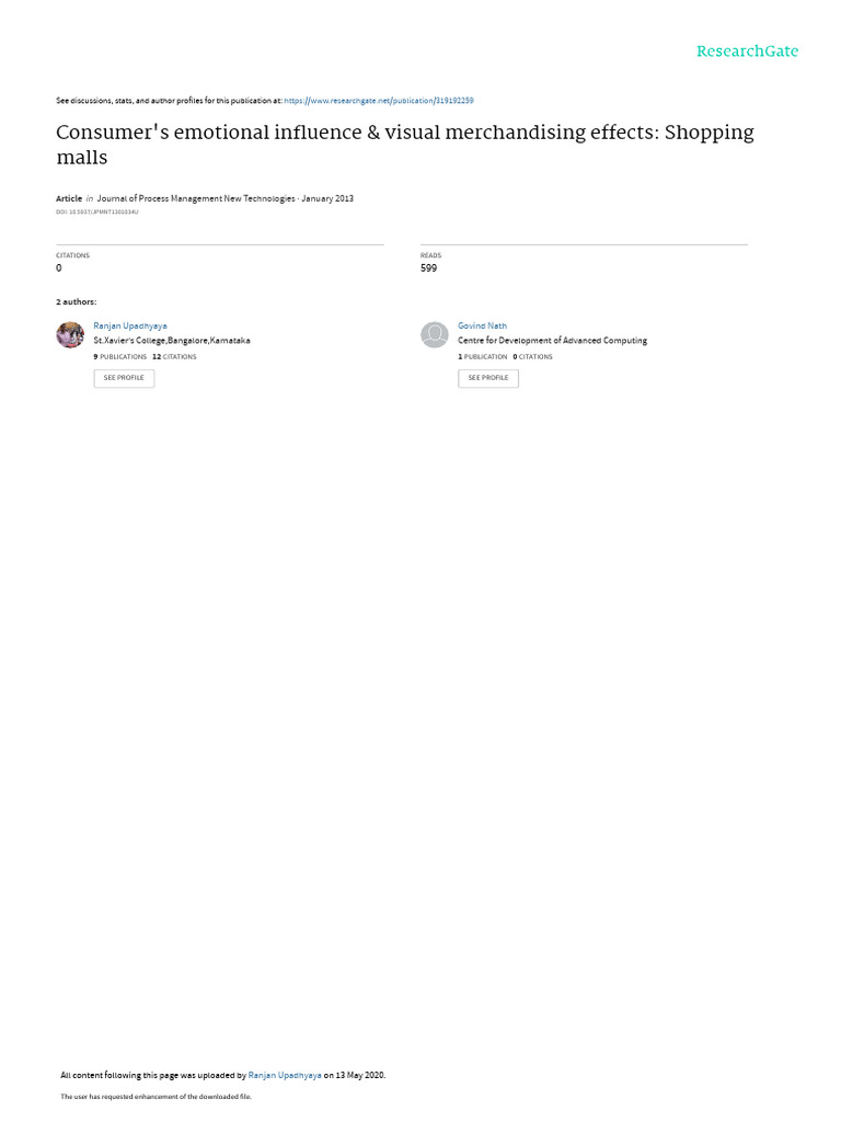 Consumers Emotional Influence Visual Merchandisin | PDF | Emotions | Decision Making