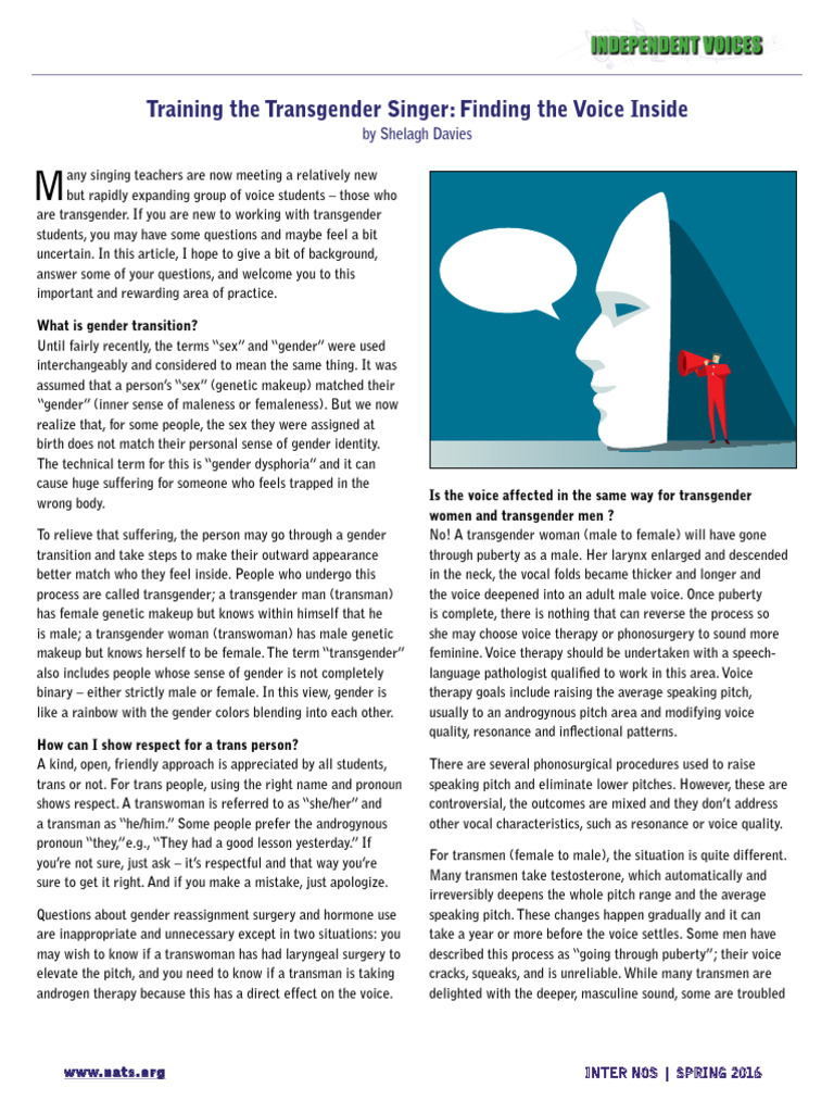 Training Transgender Singer 10-2016 | Download Free PDF | Human Voice ...