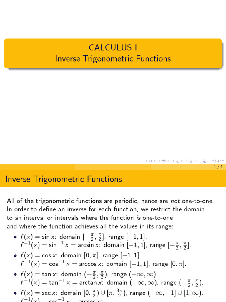 Lecture77 Slides | PDF | Trigonometric Functions | Function (Mathematics)