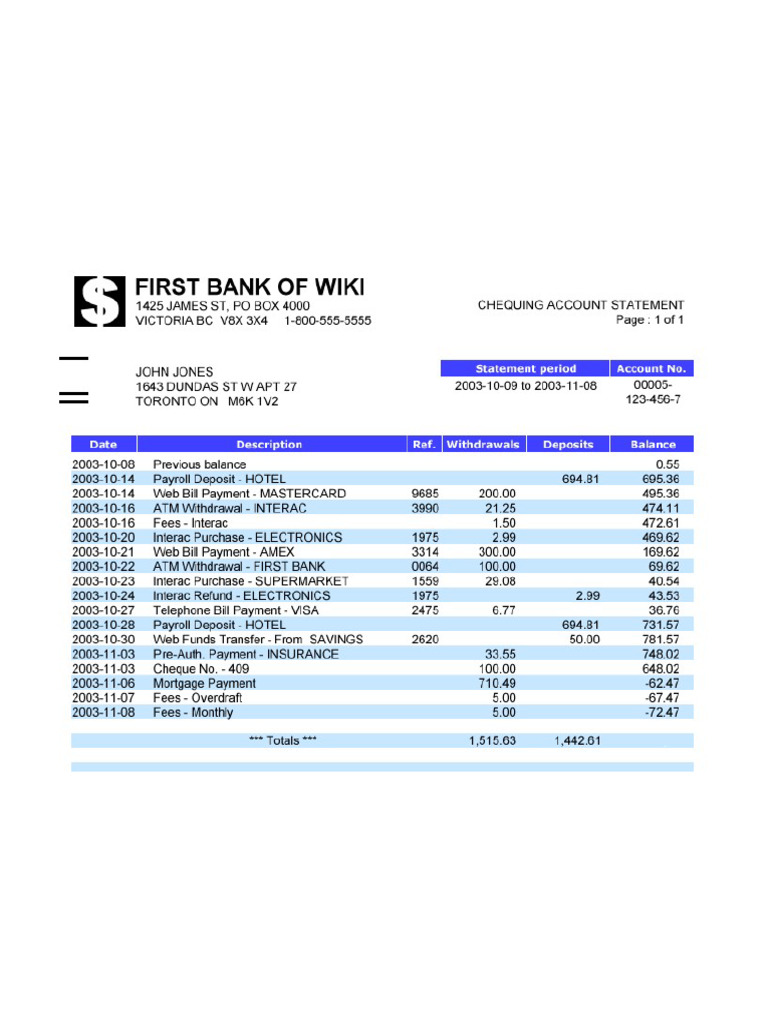 Sample Bank Statement | PDF