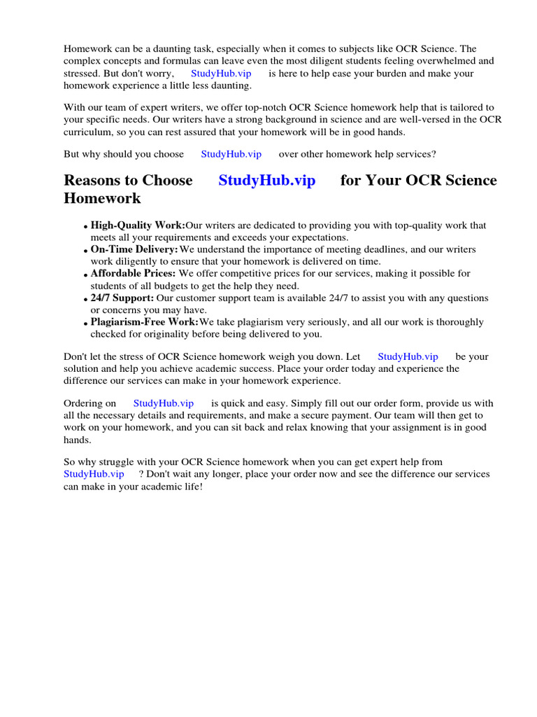 Ocr Homework Science | PDF | Facebook | Science