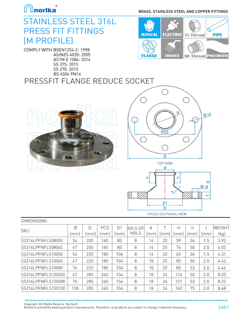 3.45.1 (Press Fit Flange Reduce Socket) | PDF